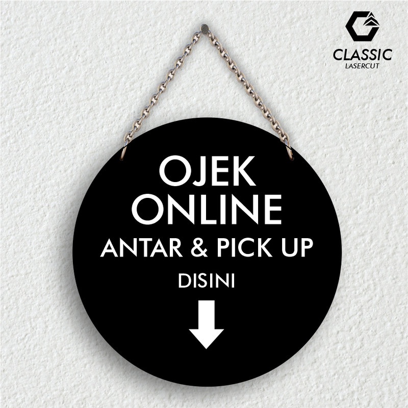Jual Sign Board Akrilik Tali Rantai "Ojol Antar & Pick Up Disini ...