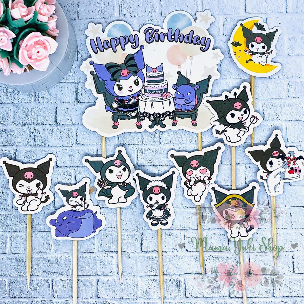 Jual Topper Cake Hiasan Kue Ulang Tahun Anak motif KUROMI | Shopee ...