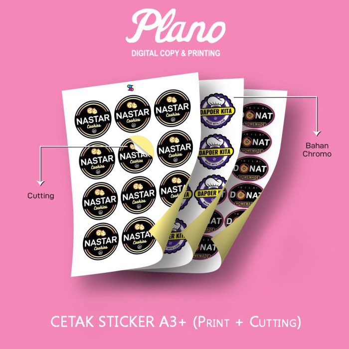 Jual CETAK STICKER LABEL KEMASAN BAHAN CROMO PLUS CUTTING | Shopee ...