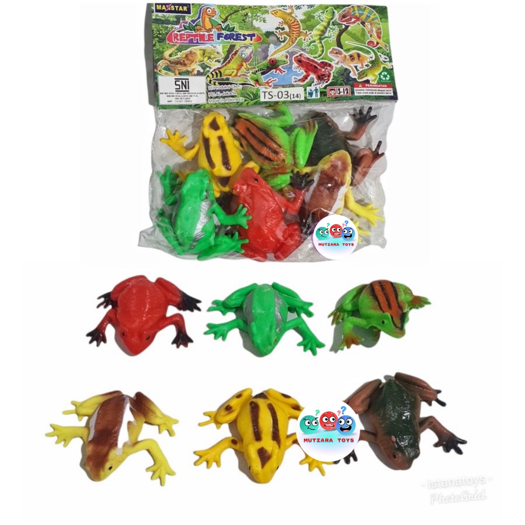 Jual MUTIARATOYS Mainan Binatang Reptile Forest Katak 6 pcs TS14 ...