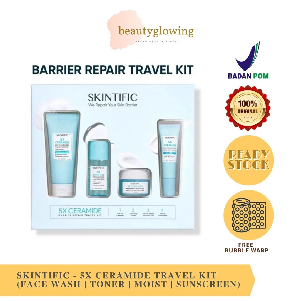 Jual SKINTIFIC TRAVEL KIT 5X Ceramide Travel Kit (Cleanser + Soothing ...