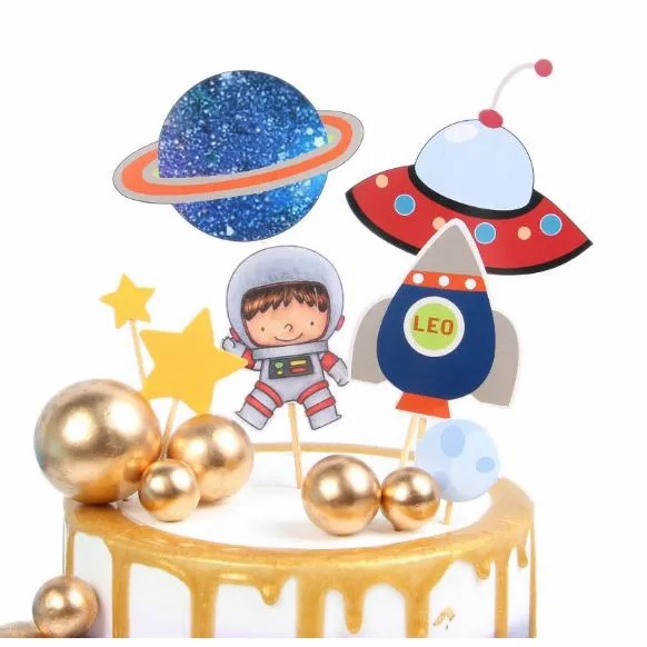 Jual DY PACK TOPPER CAKE TEMA ASTRONOT LUAR ANGKASA KARTUN LUCU STICK ...