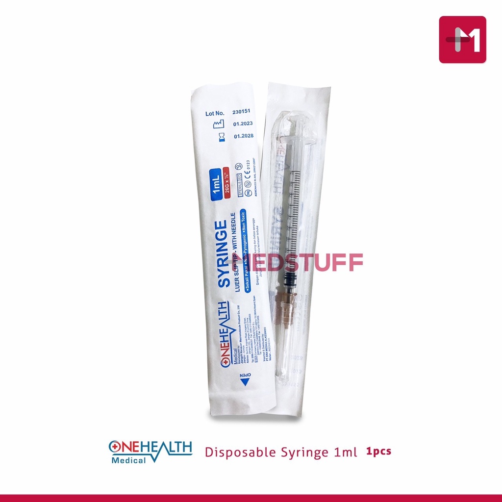 Jual Disposable Syringe Onehealth 1ml Spuit 1cc Spoit 1cc Jarum Suntik ...