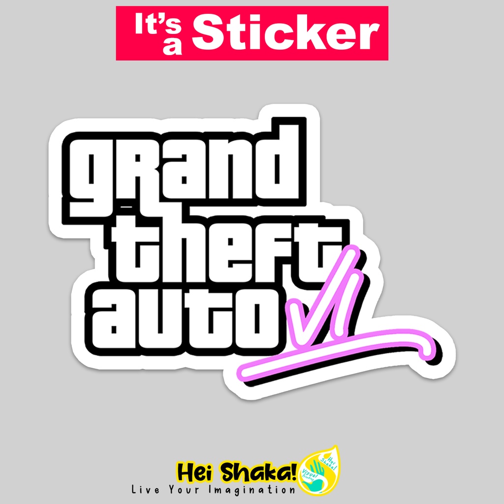 Jual Stiker GTA Grand Theft Auto 6 VI Sticker Gamer Tempelan Gaming ...