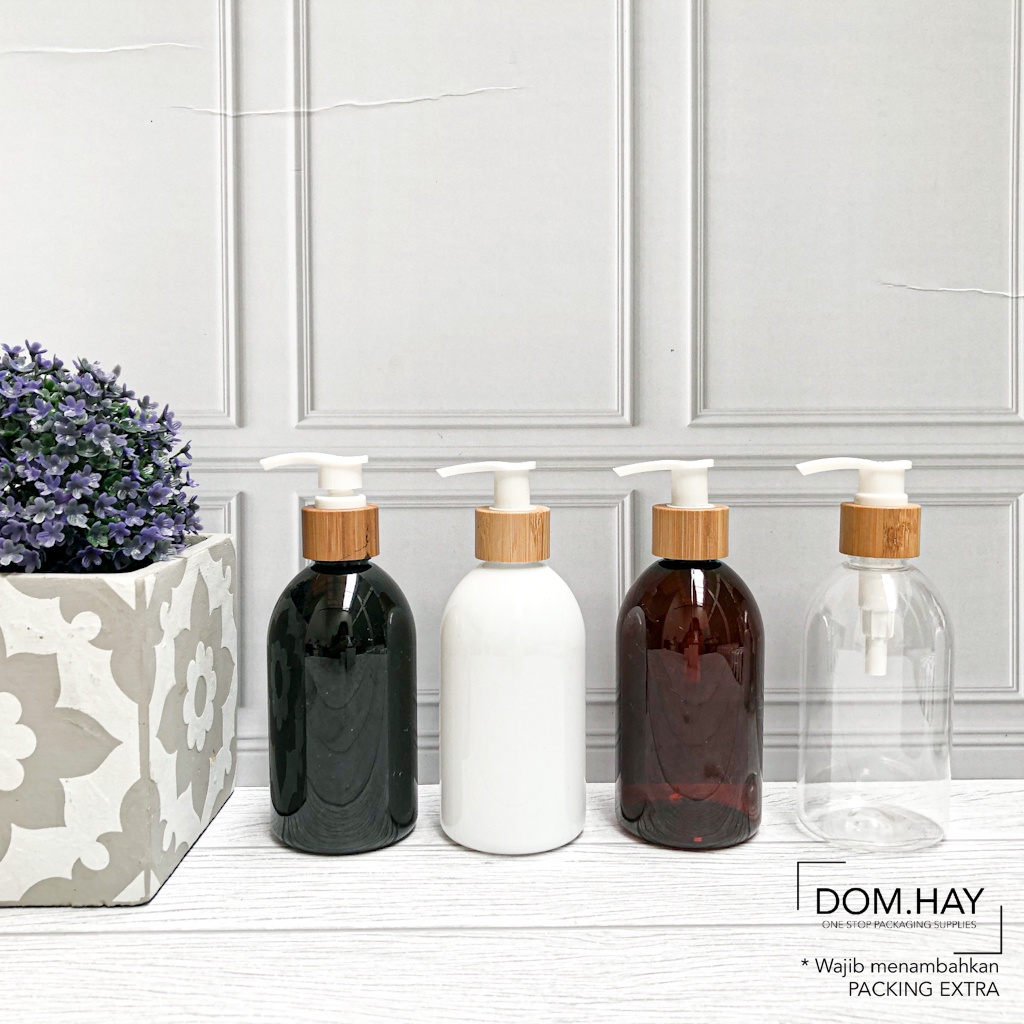 Jual 250ml Oval Botol Pump Wood Plastik PET Soap Dispenser Hand ...