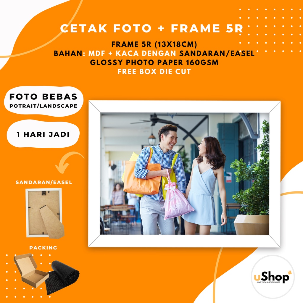 Jual Print Foto / Cetak Foto + Frame Bingkai Minimalist 5R (13x18cm ...