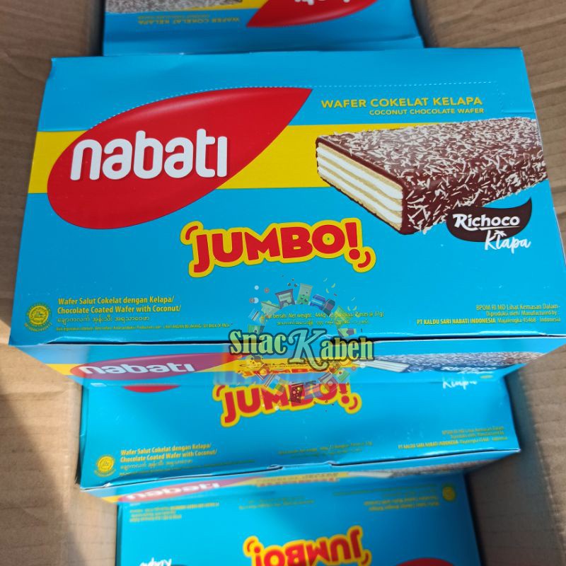 Jual Nabati Wafer Coated Coklat Kelapa Jumbo 1Box isi 12pcs @37gr ...