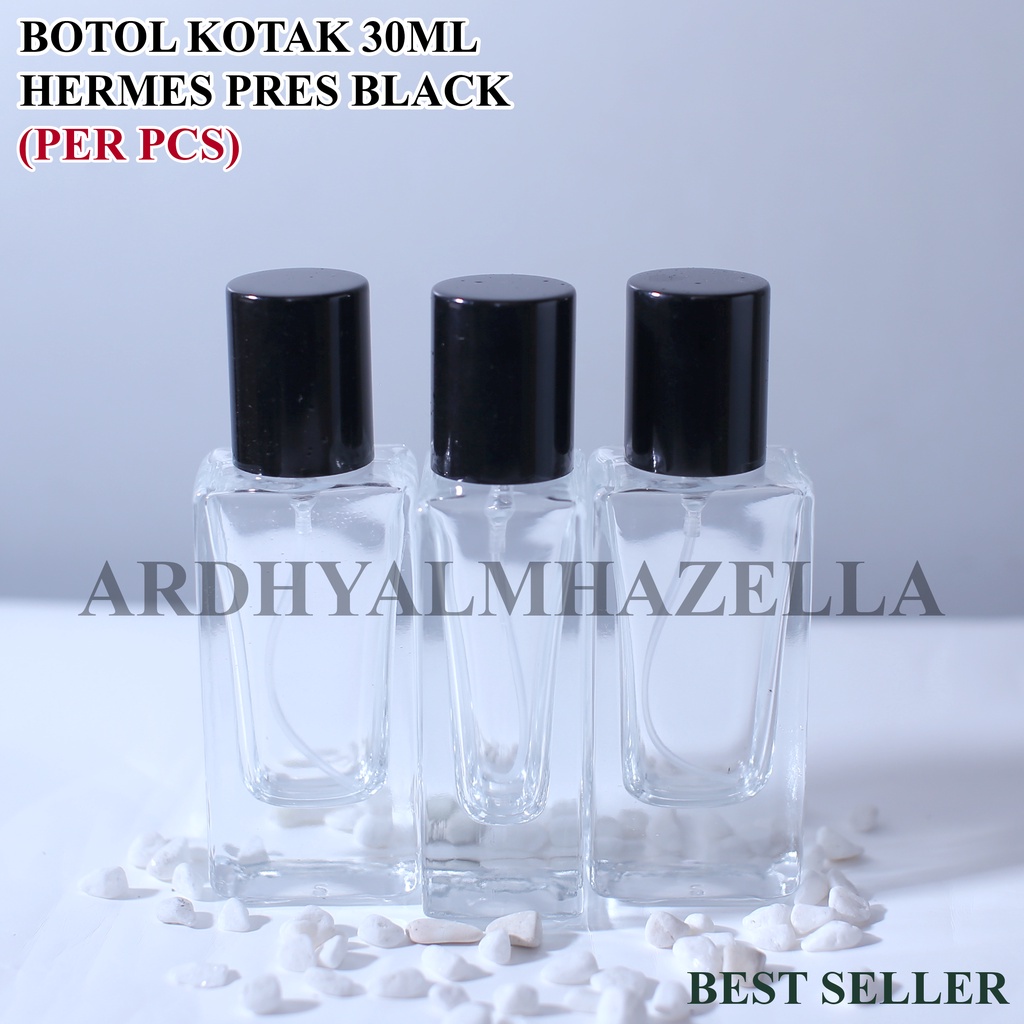 Jual BOTOL PARFUM KOTAK 30ML PRESS HITAM PERPCS | Shopee Indonesia