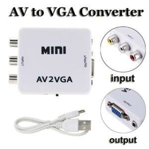 Jual Converter AV to VGA Box Mini / Konektor Rca Av ke Vga / AV2VGA ...