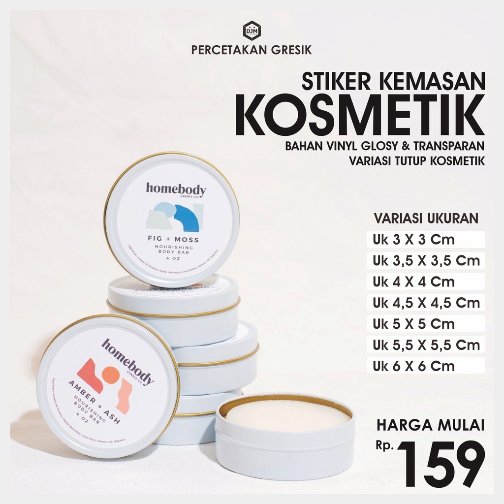 Jual [ BUY 5 GET 1 FREE ] Stiker Label Produk Kosmetik Desain Custome ...