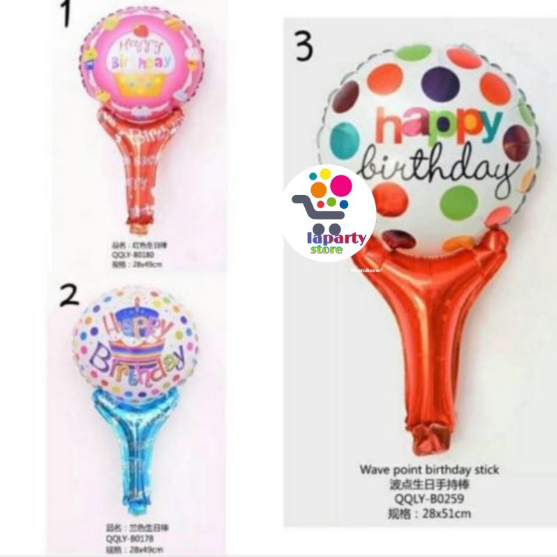 Jual Balon Foil Pentungan Happy Birthday / Pentungan Motif Happy ...