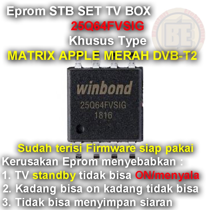 Jual Ic Eprom Firmware STB SET TV BOX MATRIX APPLE MERAH DVB-T2 | Shopee Indonesia