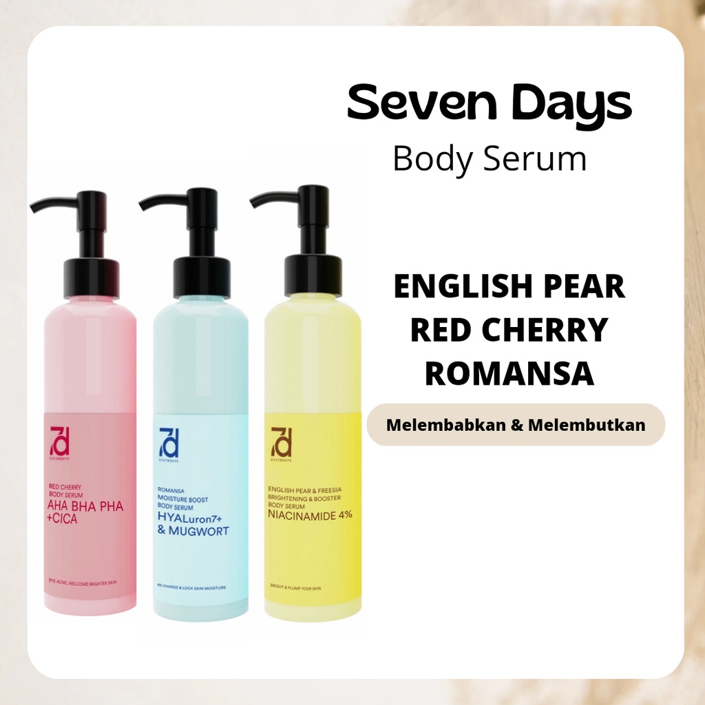 Jual Seven Days Body Serum/Pear & Feersia Brightening Booster/Romansa ...
