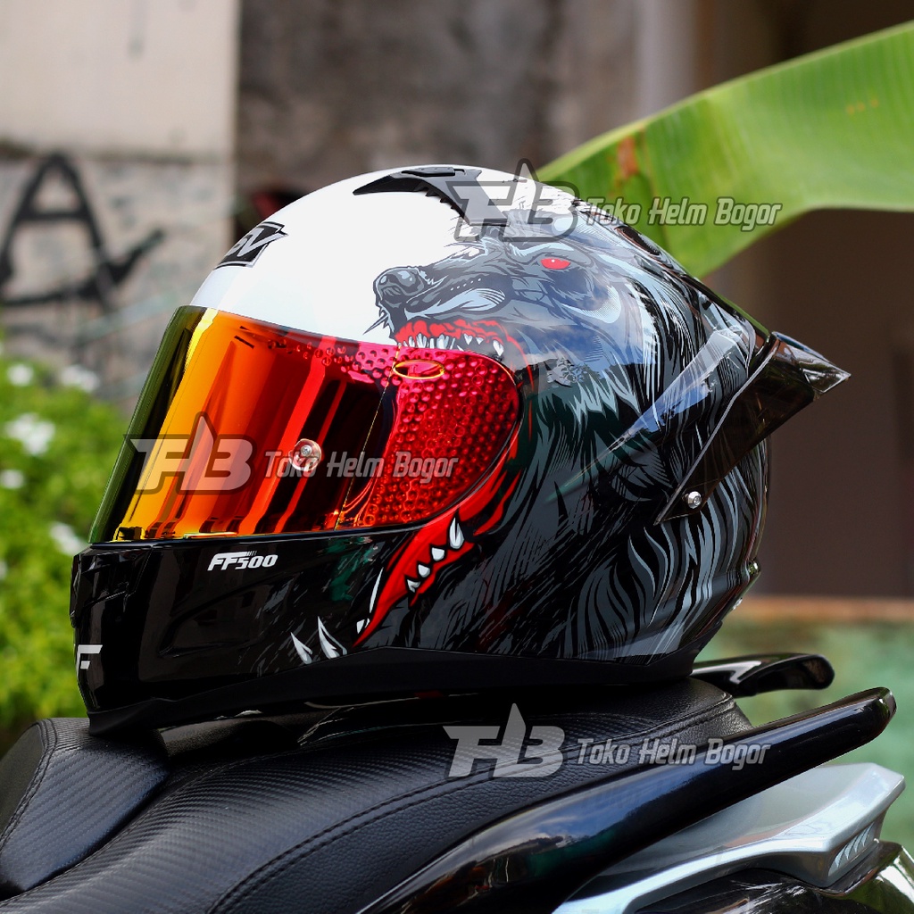 Jual RSV FF500 WOLF visor REDDGOLD spoiler GPR Smoke | Shopee Indonesia