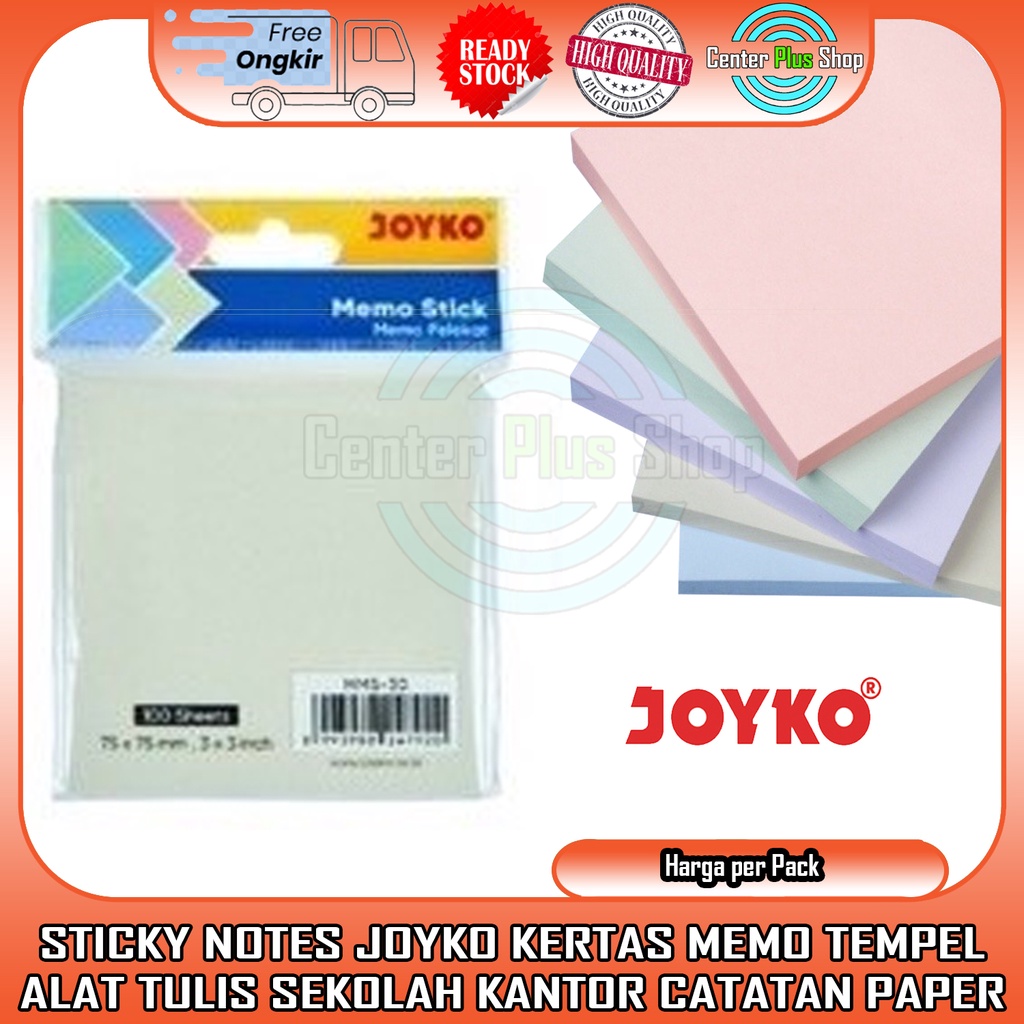 Jual STICKY NOTE JOYKO MMS - 30 KERTAS 1 WARNA NOTES PAPER PAPERS ...