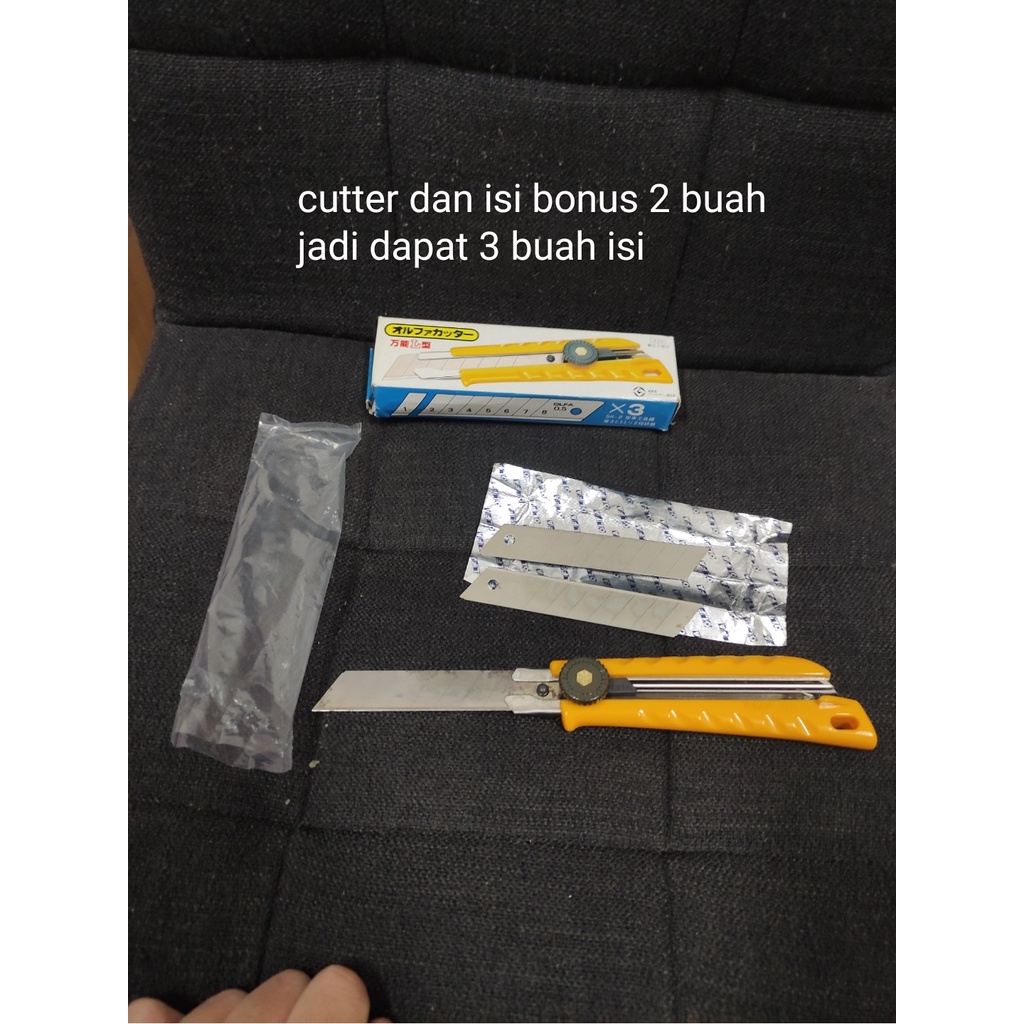 Jual cutter olfa tipe L1 plus bonus isi cutter 2 buah( dapat 3 mata pisau) sisa jadul | Shopee ...