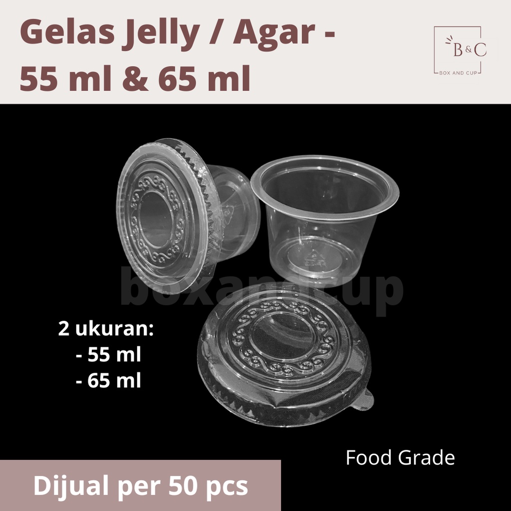 Jual Cup / Gelas Plastik Bening Puding / Pudding / Jelly / Agar-Agar / Sambal / Es Krim 55 ml ...