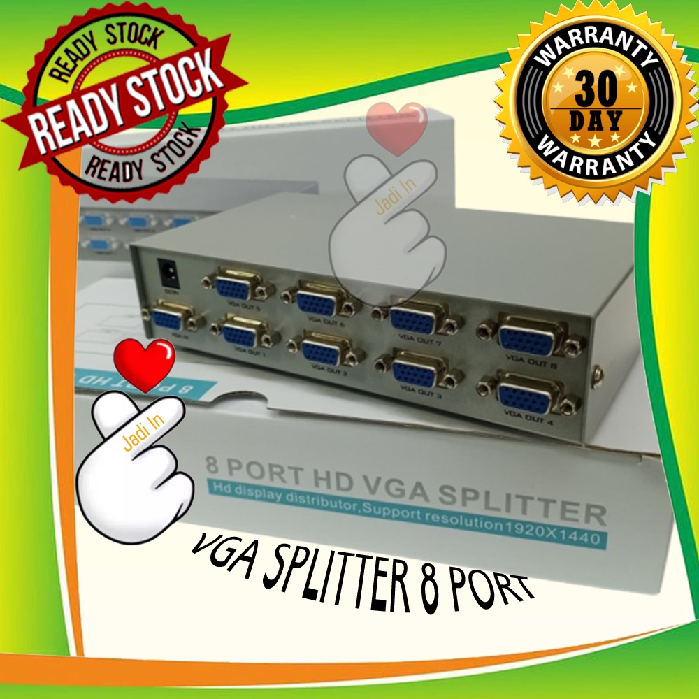 Jual VGA SPLITER 1 TO 8 PORT + ADAPTOR / VGA SPLITTER 8 PORT | Shopee ...