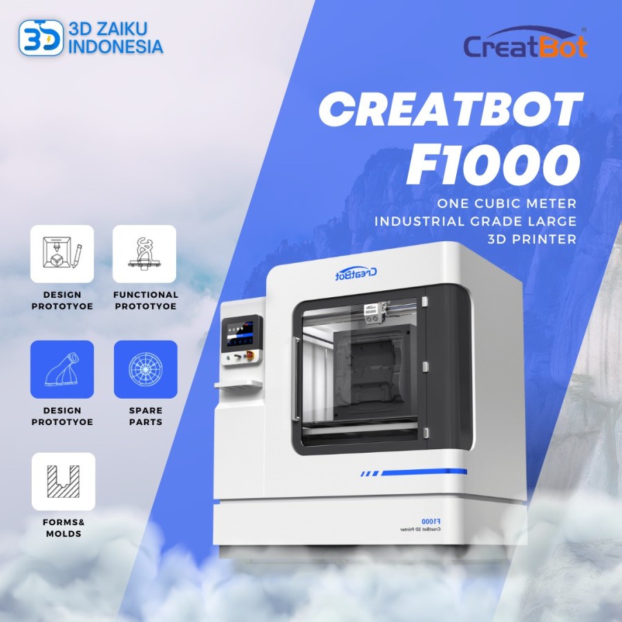 Jual 3D Printer Creatbot F1000 Ultra Big Size 1x1x1 Meter Dual Color ...
