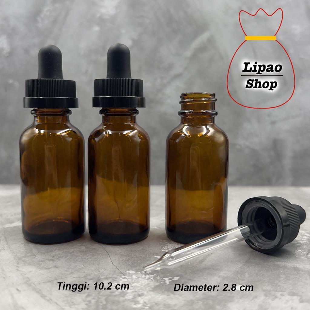 Jual Botol Kaca Pipet 30ml Amber Childproof Tutup Hitam Kaca Tebal | Shopee Indonesia