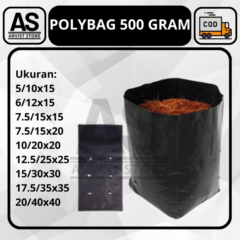 Jual Polybag Plastik Polibag Tanaman 500 Gram, 10x15cm, 12x15cm ...