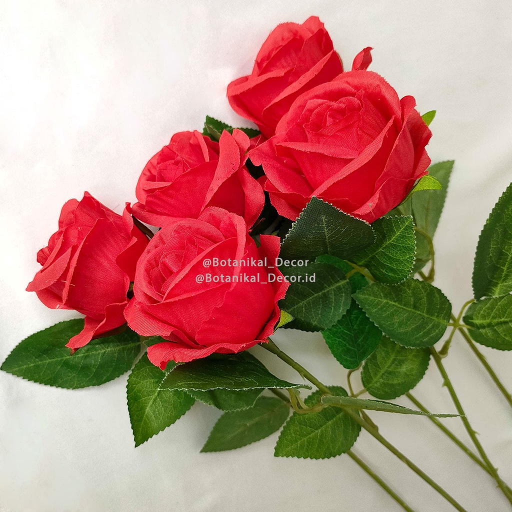 Jual Artificial Rose Bunga Mawar Palsu Single Rose Bunga Plastik Palsu ...