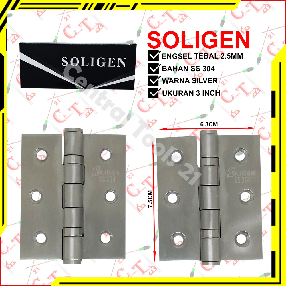 Jual Engsel Stainless Steel 304 Tebal 3 Inch Soligen Pintu jendela ...
