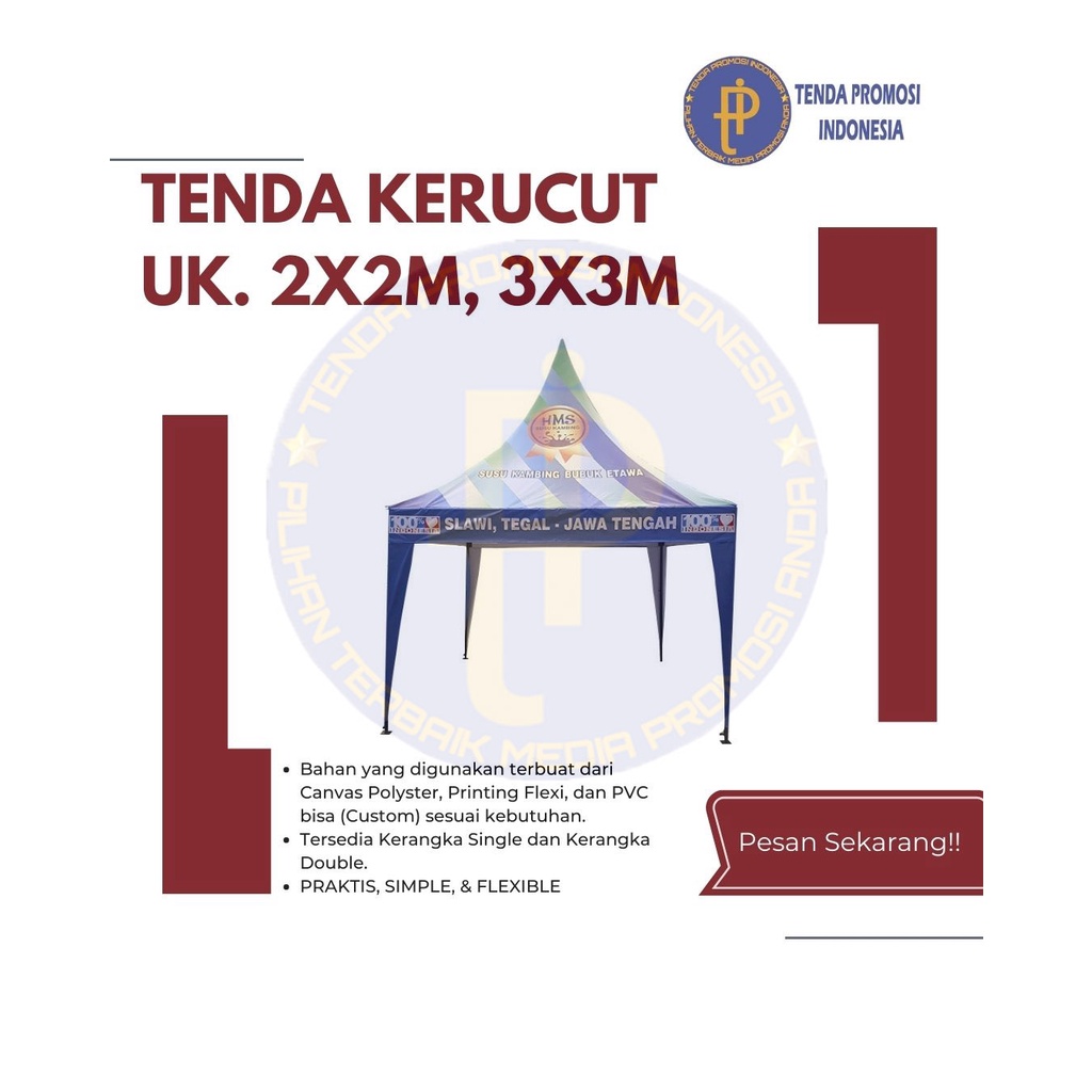 Jual TENDA DAGANG TENDA STAND TENDA KERUCUT 2X2M & 3X3M/ TENDA PROMOSI ...