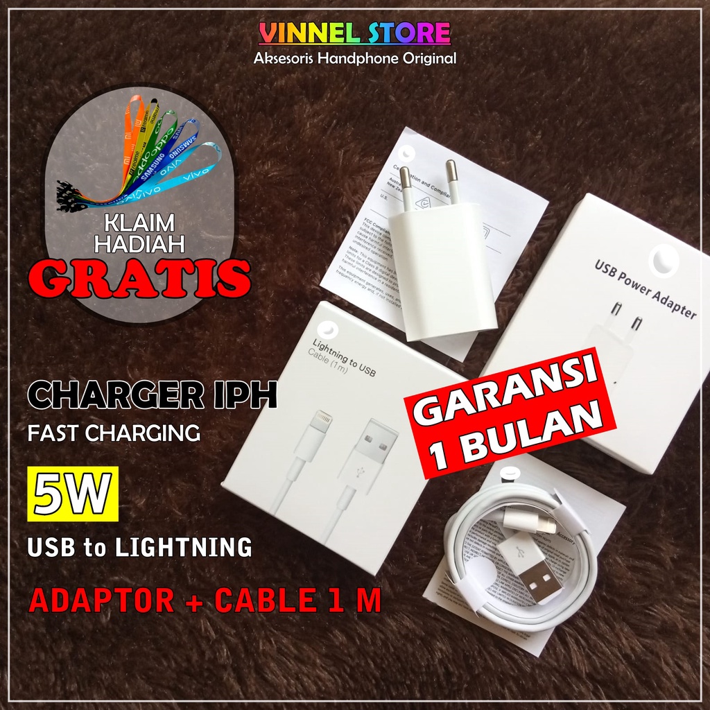 Jual Charger Iph USB to Lightning/ Kabel Data Lightning/ Adaptor Iph ...