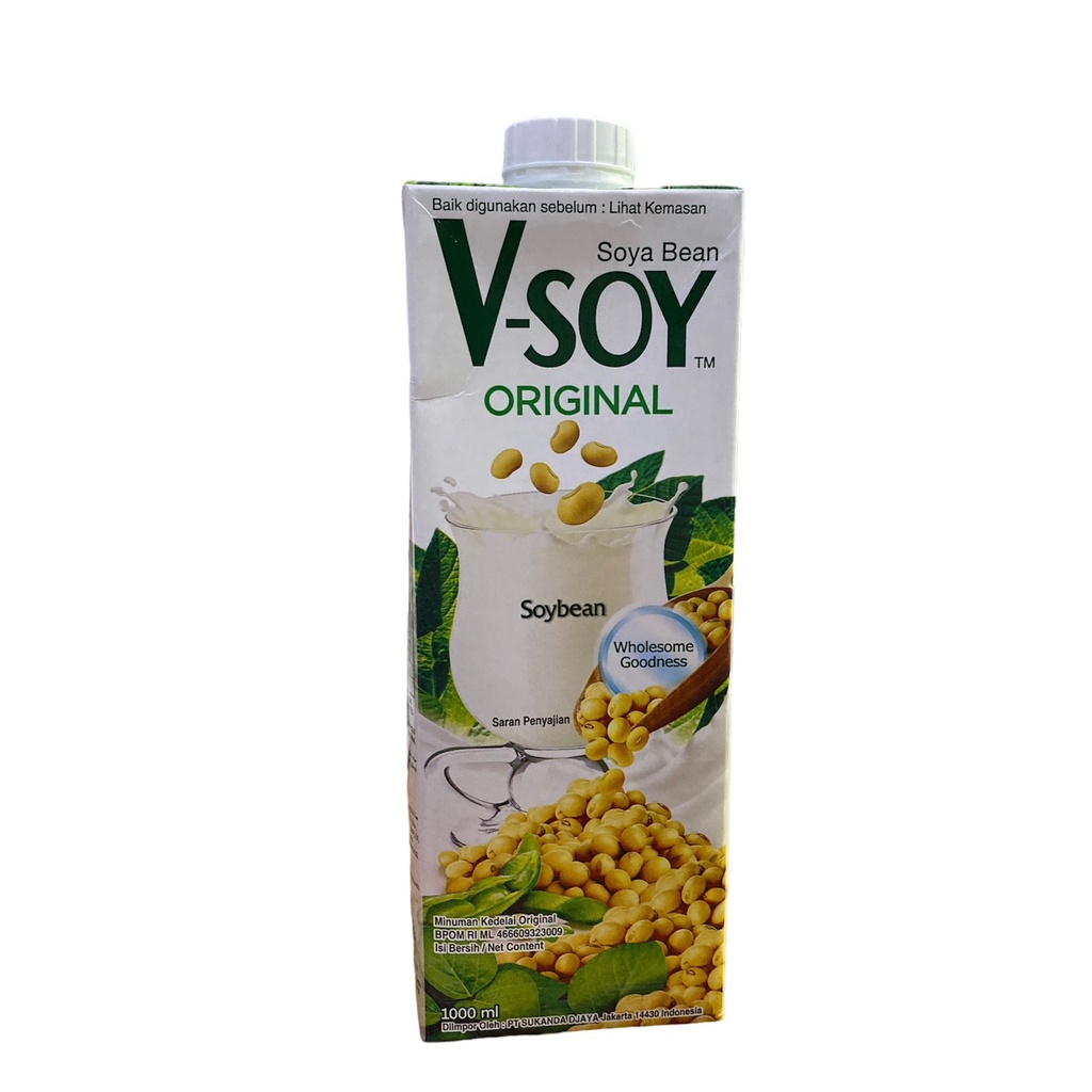 Jual V-Soy Soya Bean Original Soy Milk Original 1L | Shopee Indonesia