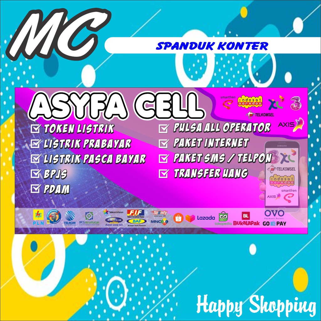 Jual BISA COD SPANDUK BANNER BALIGHO SEPANDUK KONTER CELL COUNTER PULSA ...