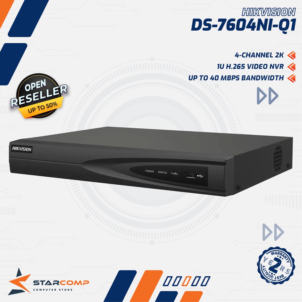 Jual NVR HIKVISION 4CH DS-7604NI-Q1 4 Channel Support 4K CCTV | Shopee Indonesia