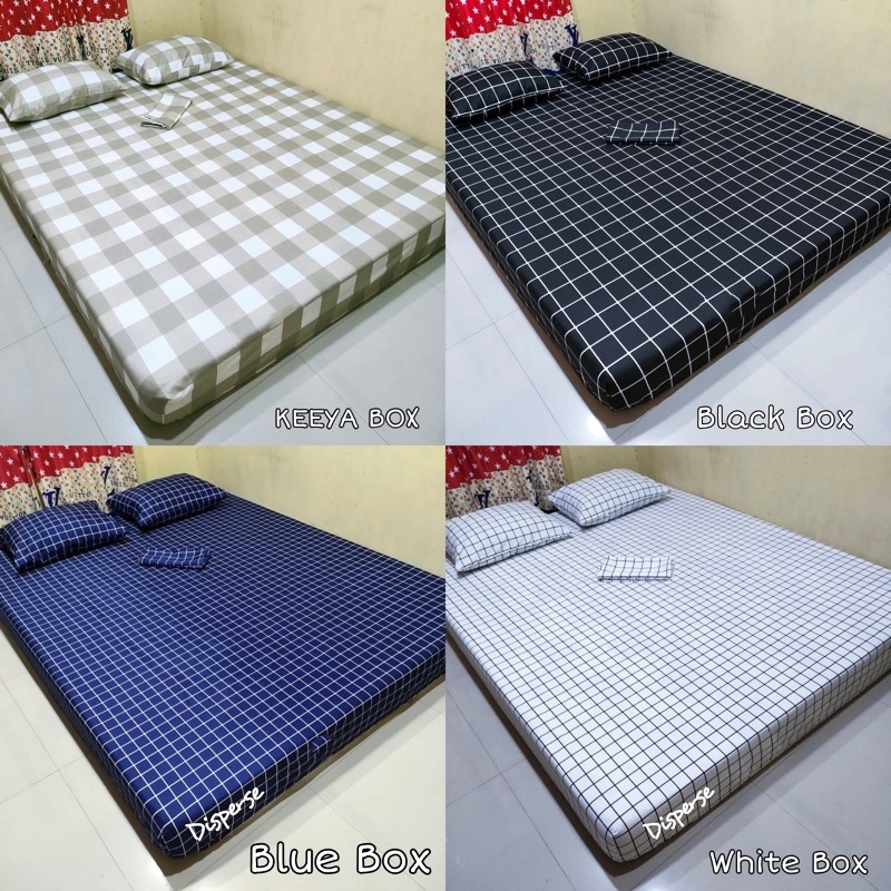 Jual ARSYABEDSET SEPREI MOTIF AESTHETIC KOTAK HITAM BLACK SQUARE ...