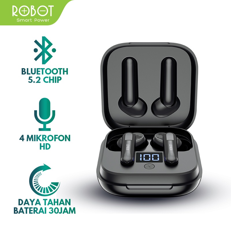 Jual Robot TWS Wireless Earphone Airbuds T30 PLUS Original BT 5.3 ...