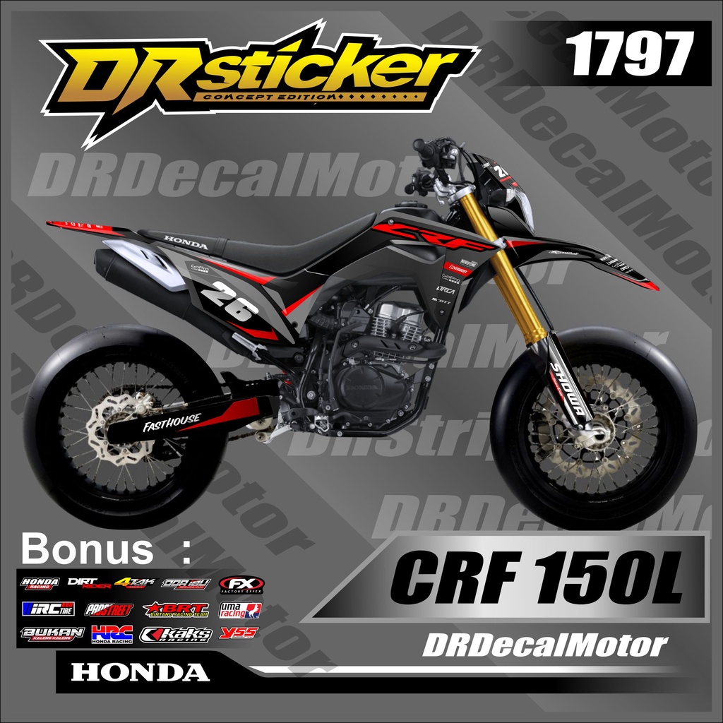 Jual Stiker decal crf 150 l full body aksesoris crf desain fast house decal crf 150 l full body ...