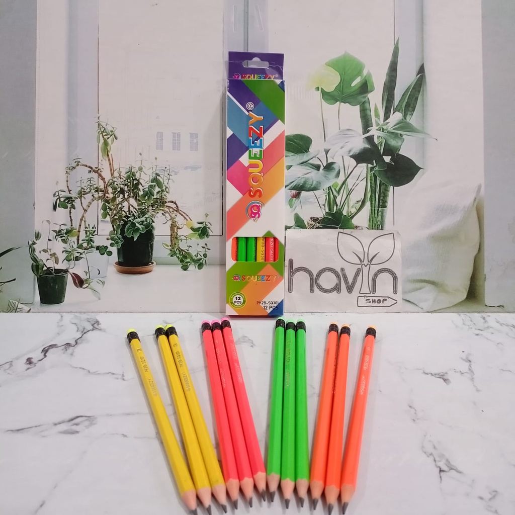 Jual (12pc) PENSIL 2B ADA HAPUSAN PENCIL SQUEEZY | Shopee Indonesia