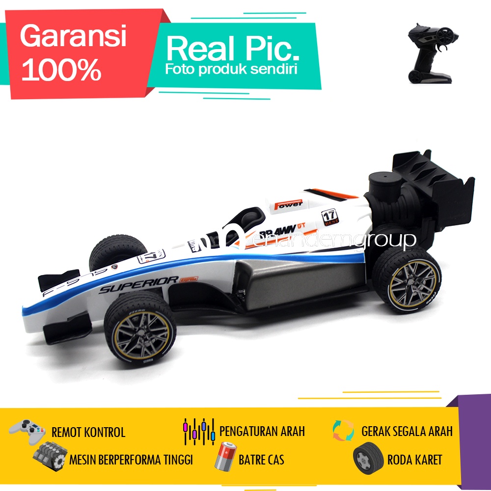 Jual Mainan Mobil Remot Kontrol RC Formula 1 Turbo Asep Batre Cas ...