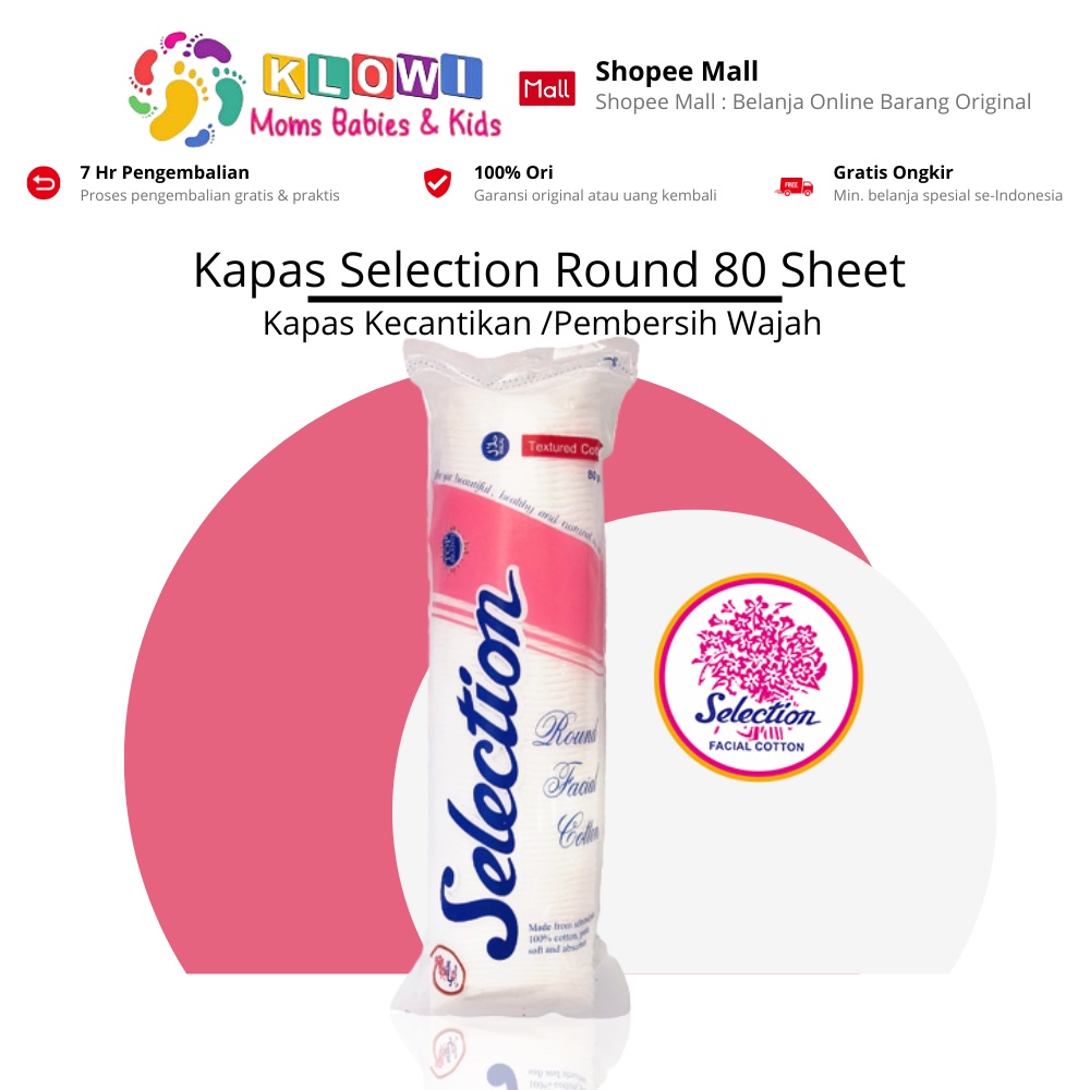 Jual Kapas Selection Round 80 Sheet / Kapas Pembersih Wajah / Kapas ...