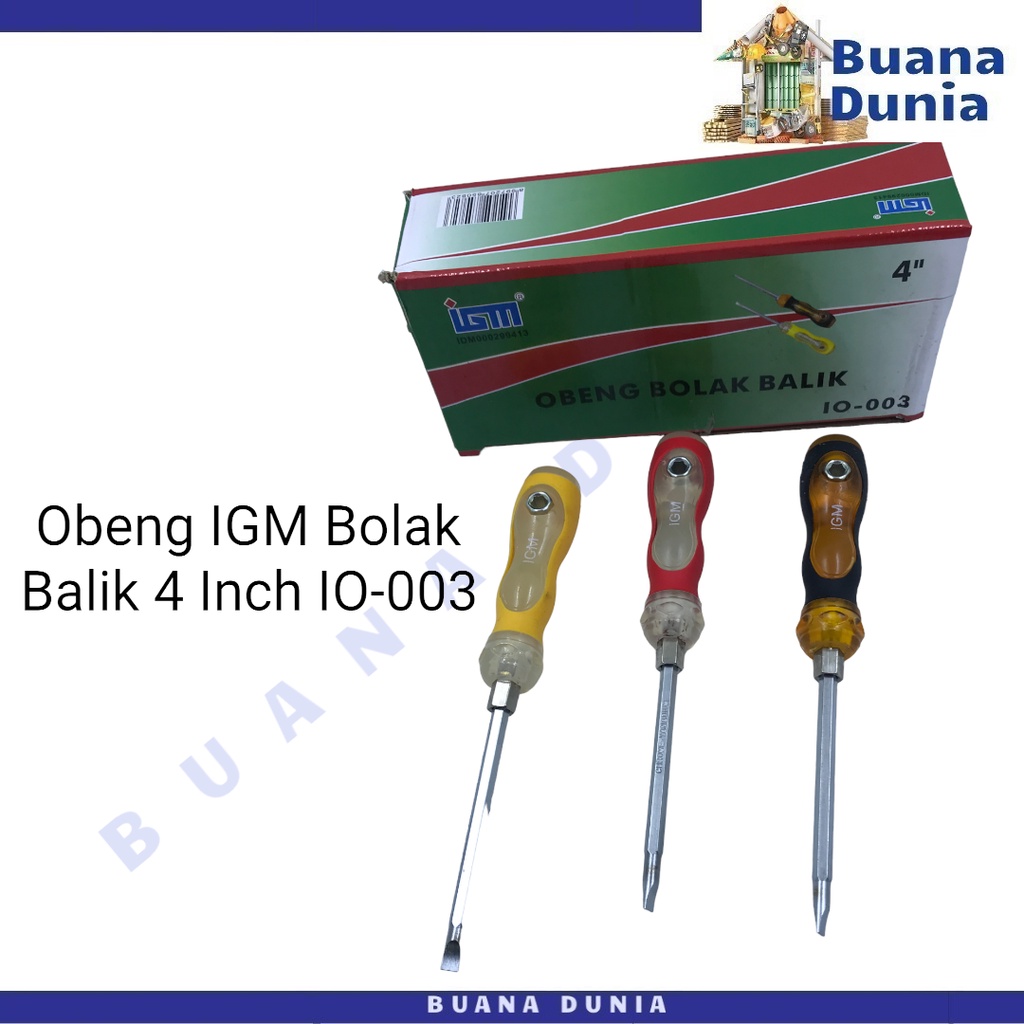 Jual Obeng IGM 4 Inch Bolak Balik IO-003 | Obeng Model Kacang 4" (1PC ...