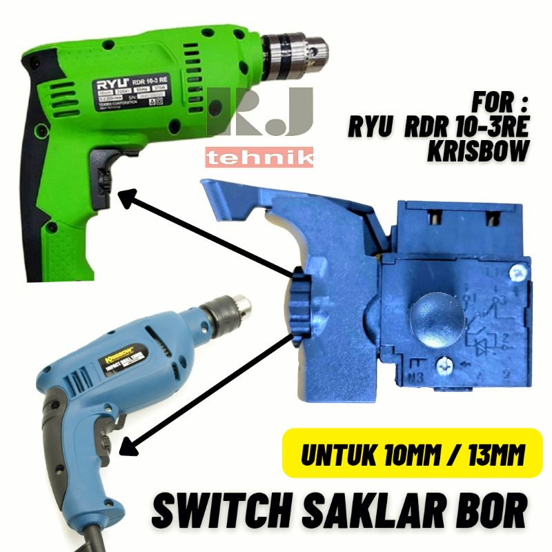 Jual Switch Saklar Skakel Bor 10mm 13mm RRT Krisbow Ryu RDR 10-3RE ...