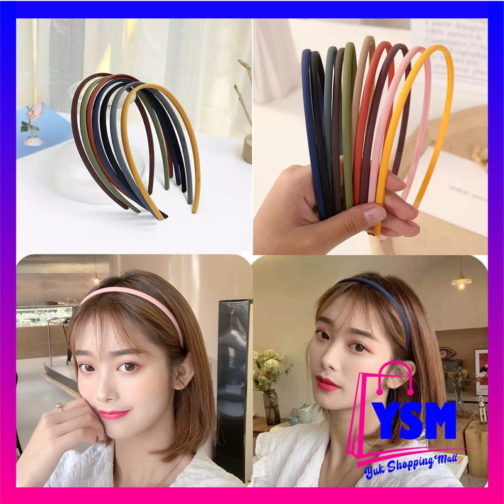 Jual YSM Bando Polos Tipis 0.5cm Wanita Bandana Warna Pastel Ala Korea ...