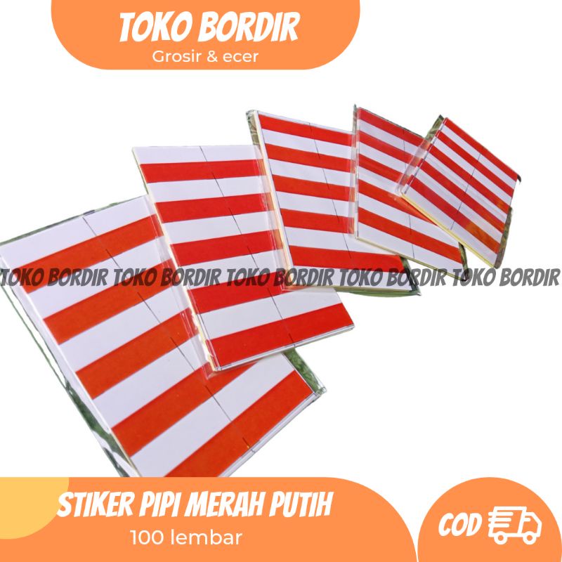 Jual Stiker merah putih / stiker pipi Merah putih 100 pcs | Shopee ...