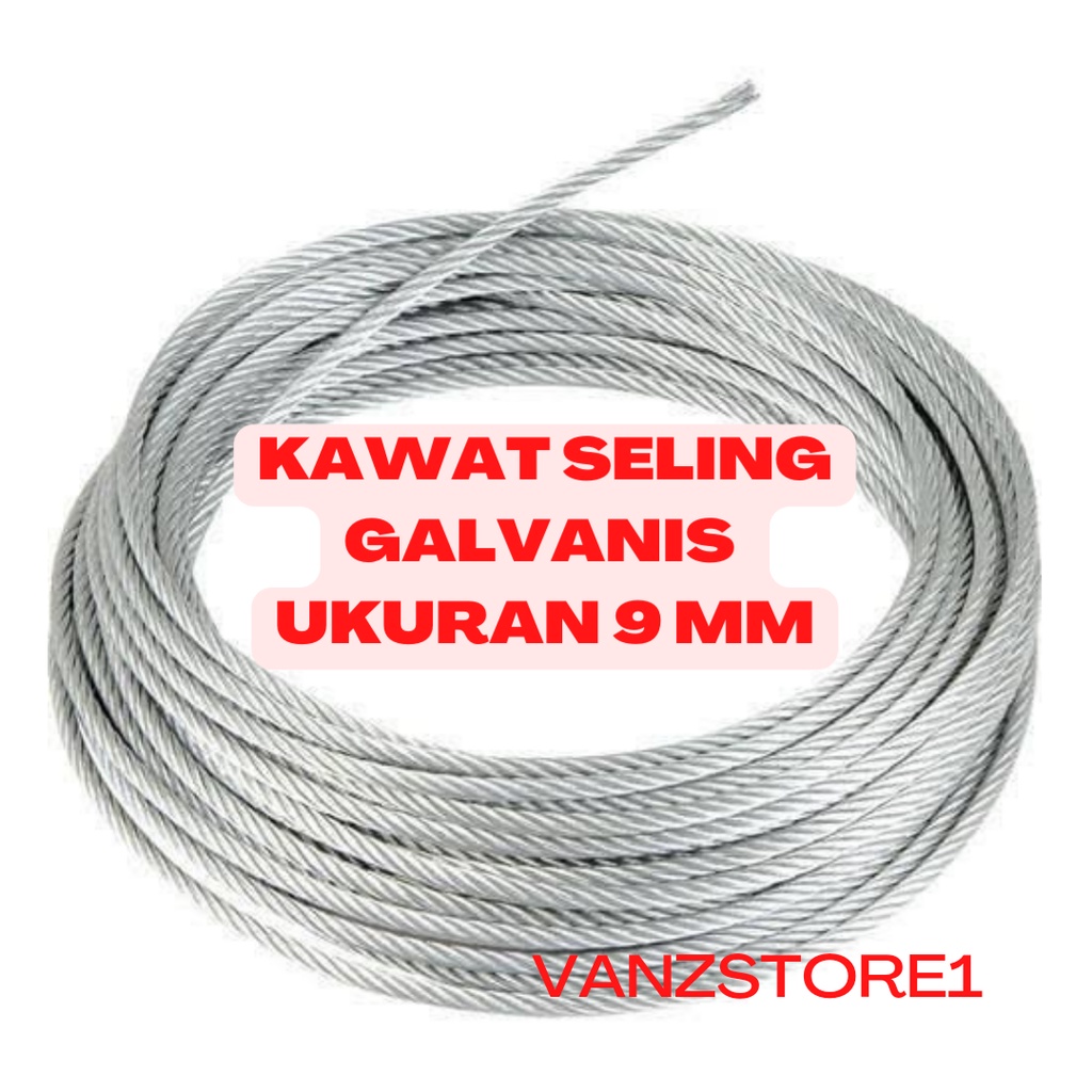 Jual Kawat Seling Galvanis 9 mm / Wire rope 9mm | Shopee Indonesia