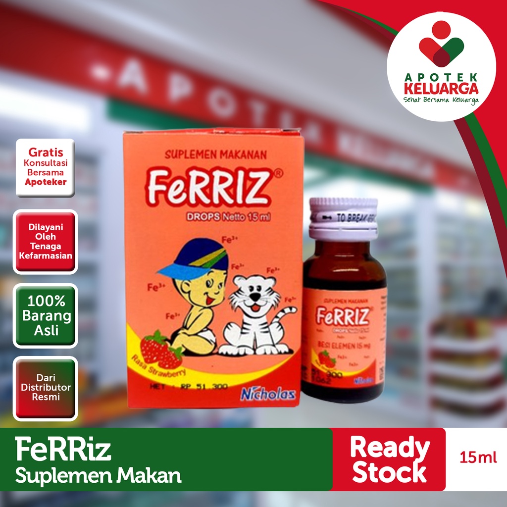 Jual Ferriz Drops 15 ml #vitamin penambah darah anak #zat besi | Shopee ...