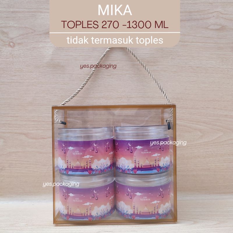 Jual MIKA TALI FRAME GOLD Box Kotak Kemasan Mika Transparan Dessert Box ...