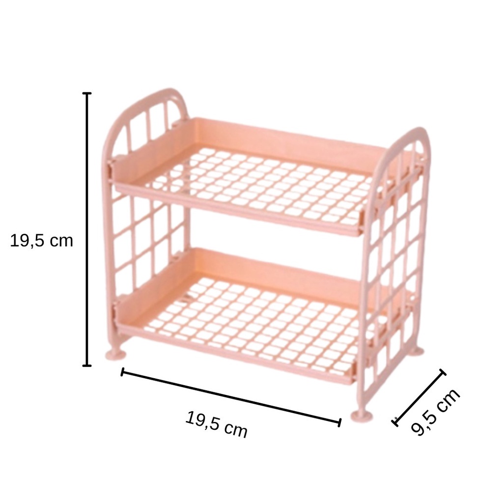 Jual STT Rak Meja Plastik Mini 2 Tingkat Multifungsi Rak 2 Susun Rak ...