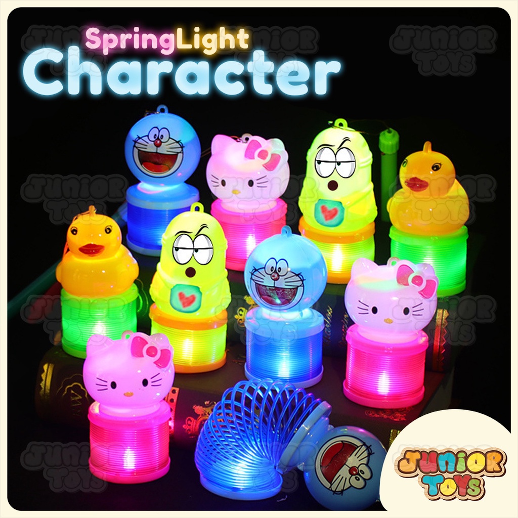 Jual Mainan Anak Spring Rainbow Lampu Per Karakter Bebek Doraemon ...