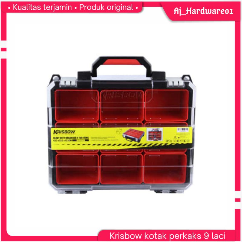 Jual Krisbow Kotak Perkakas Portabel 9 Kompartemen 40 Cm / TOOL BOX ...