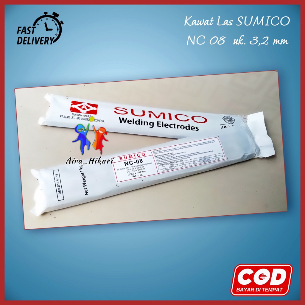 Jual Kawat Las Stainless Sumico NC 08 ukuran 3,2 mm | Shopee Indonesia