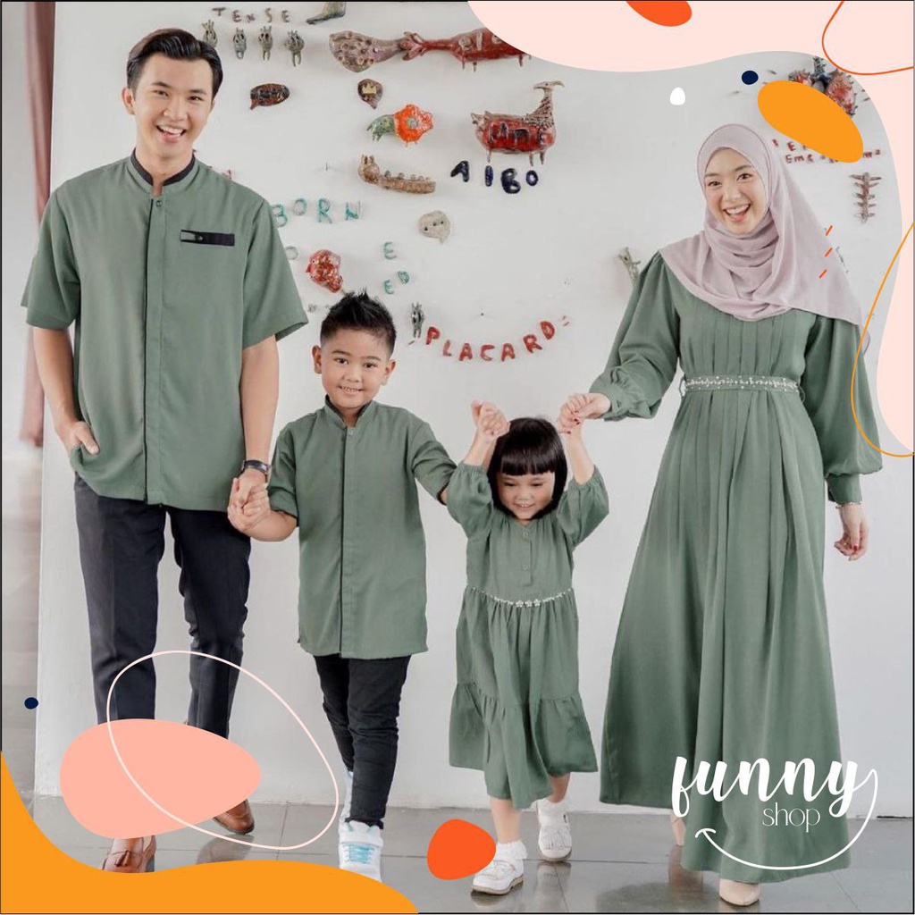 Jual BAJU COUPLE KELUARGA AZIZAH MUSLIM TERBARU BAJU KONDANGAN COUPLE ...